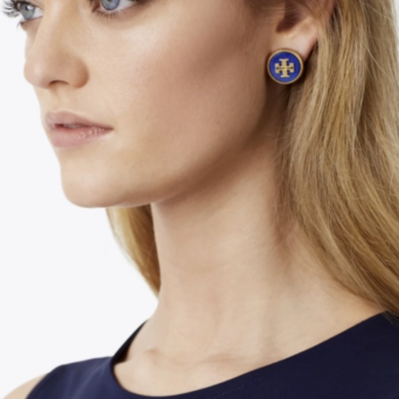 Tory Burch | Jewelry | Tory Burch Semiprecious Lapis Lazuli Logo Studs ...